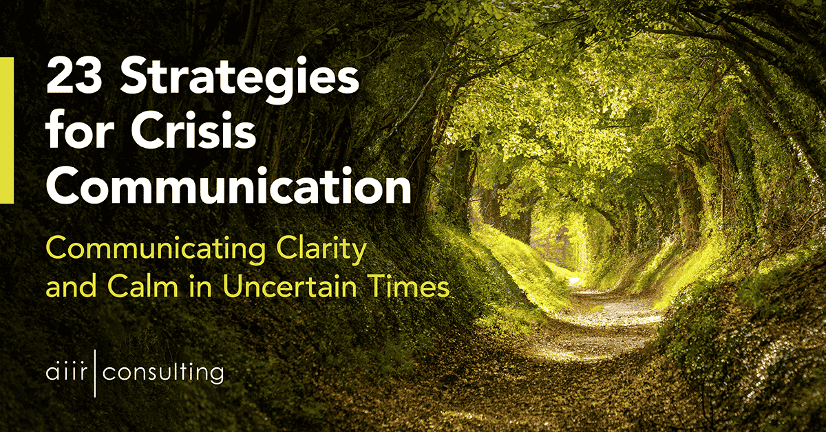 23 Strategies for Crisis Communication - AIIR Consulting